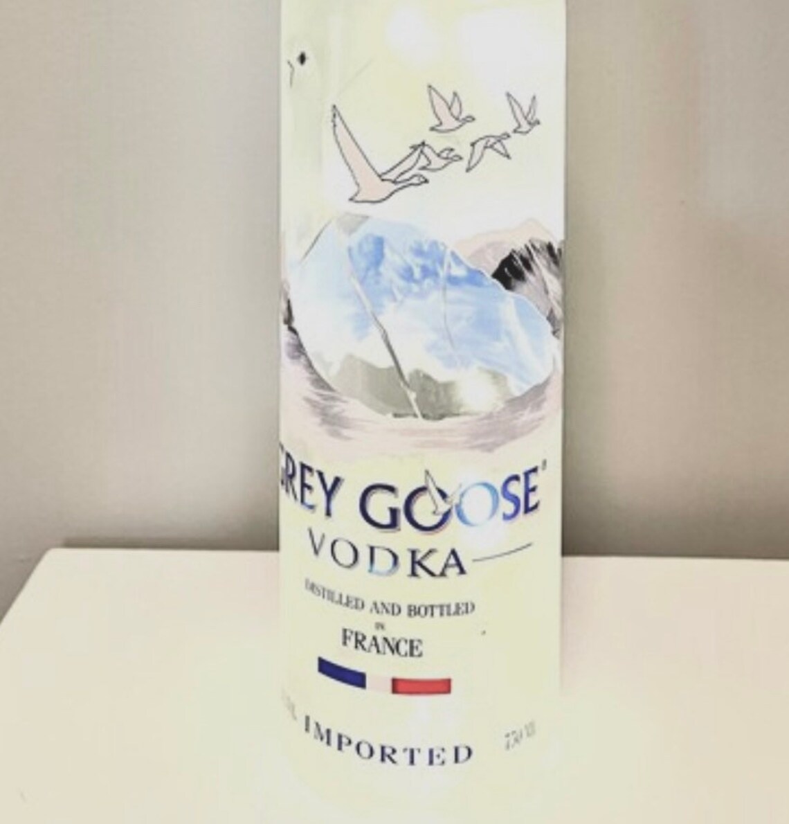 Grey Goose Lighted Bottle, Bar Decoration Recycled Bottle Vodka Lover ...