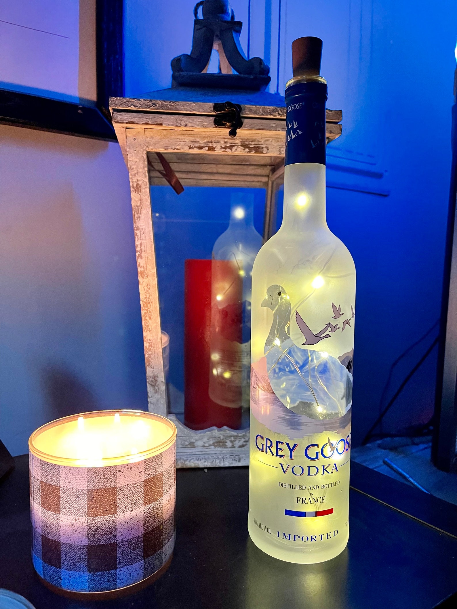Grey Goose; Lighted Bottle, Bar Decoration; Recycled Bottle; Vodka ...