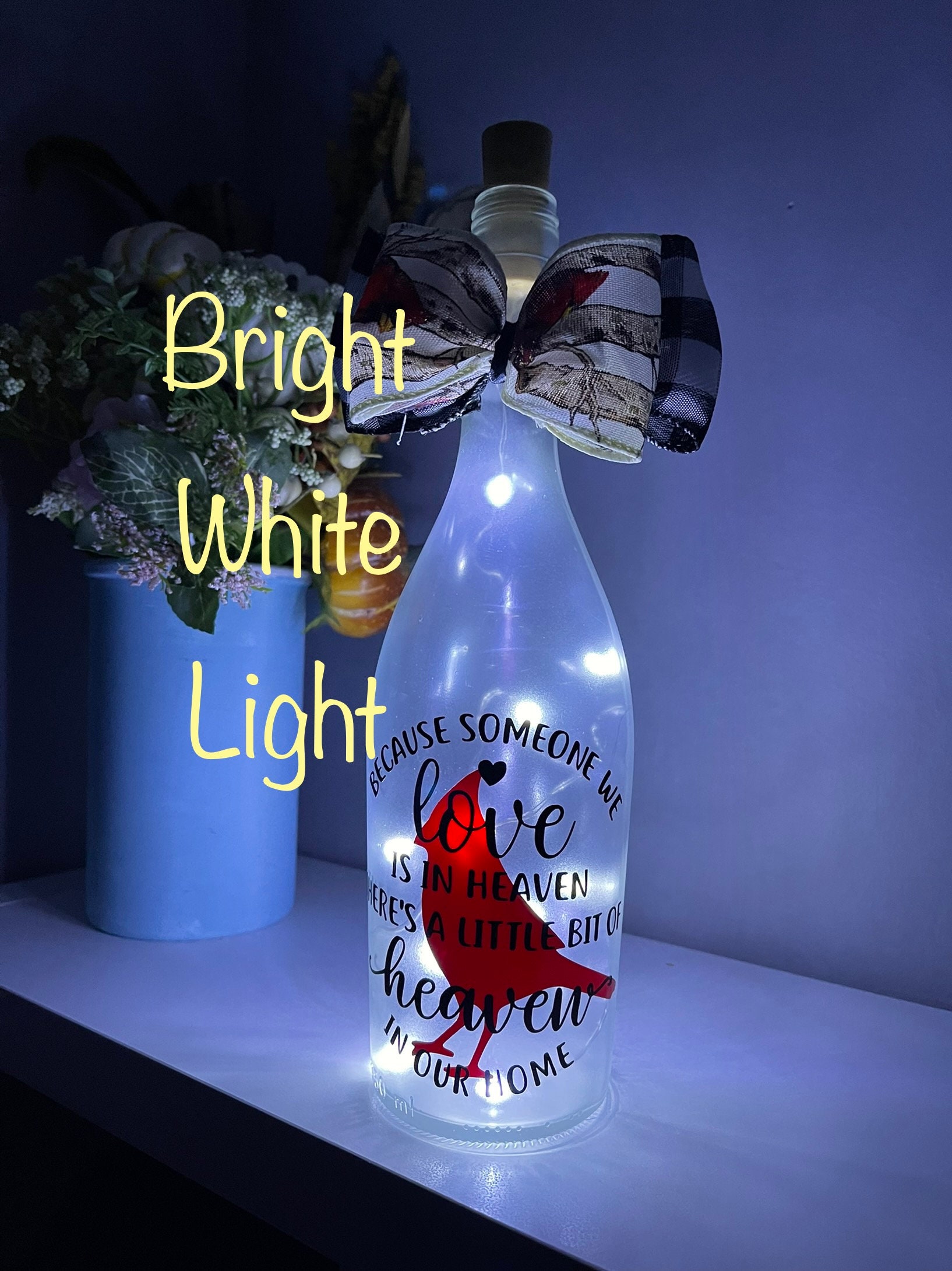 Cardinal Lighted Wine Bottle Decorative Housewarming Gift Memorial Gift ...