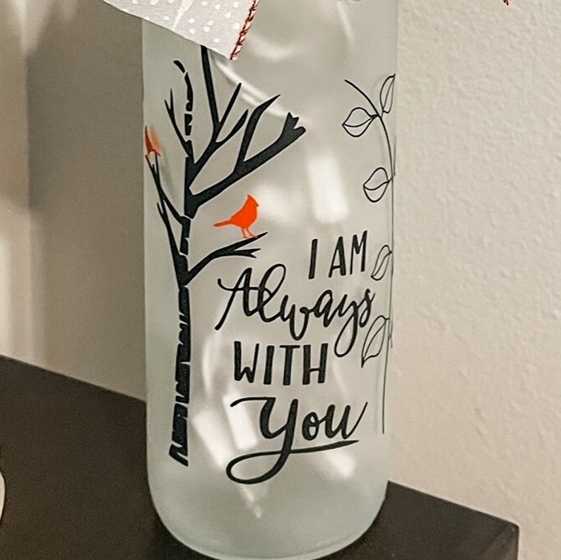 Cardinal; PLUG-IN; Lighted Wine Bottle; Memorial Gift; Holiday Decor ...