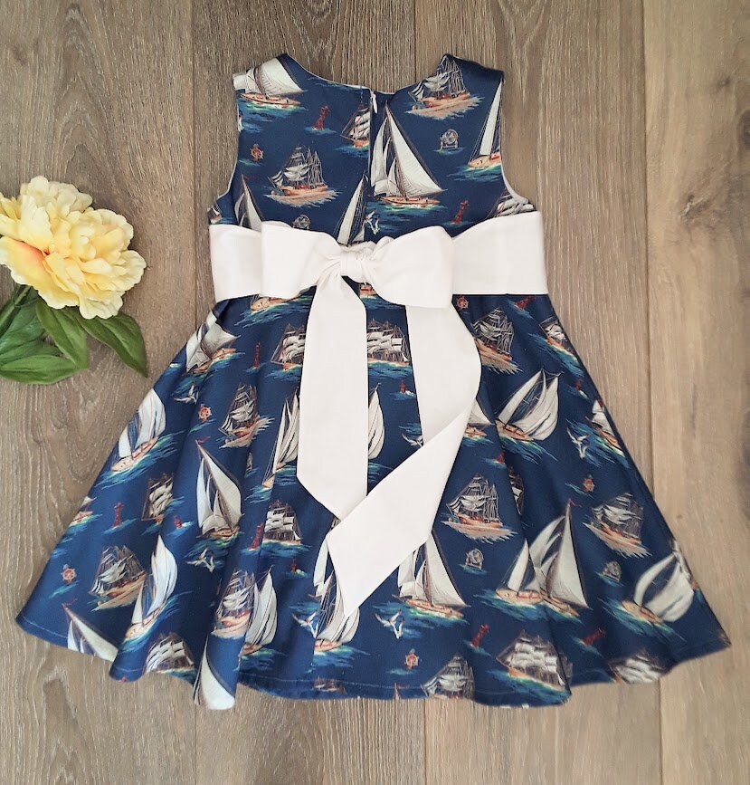 Child's Sailboat Dress | Girl's Sailboat Dress | Girl's Boating Dress ...
