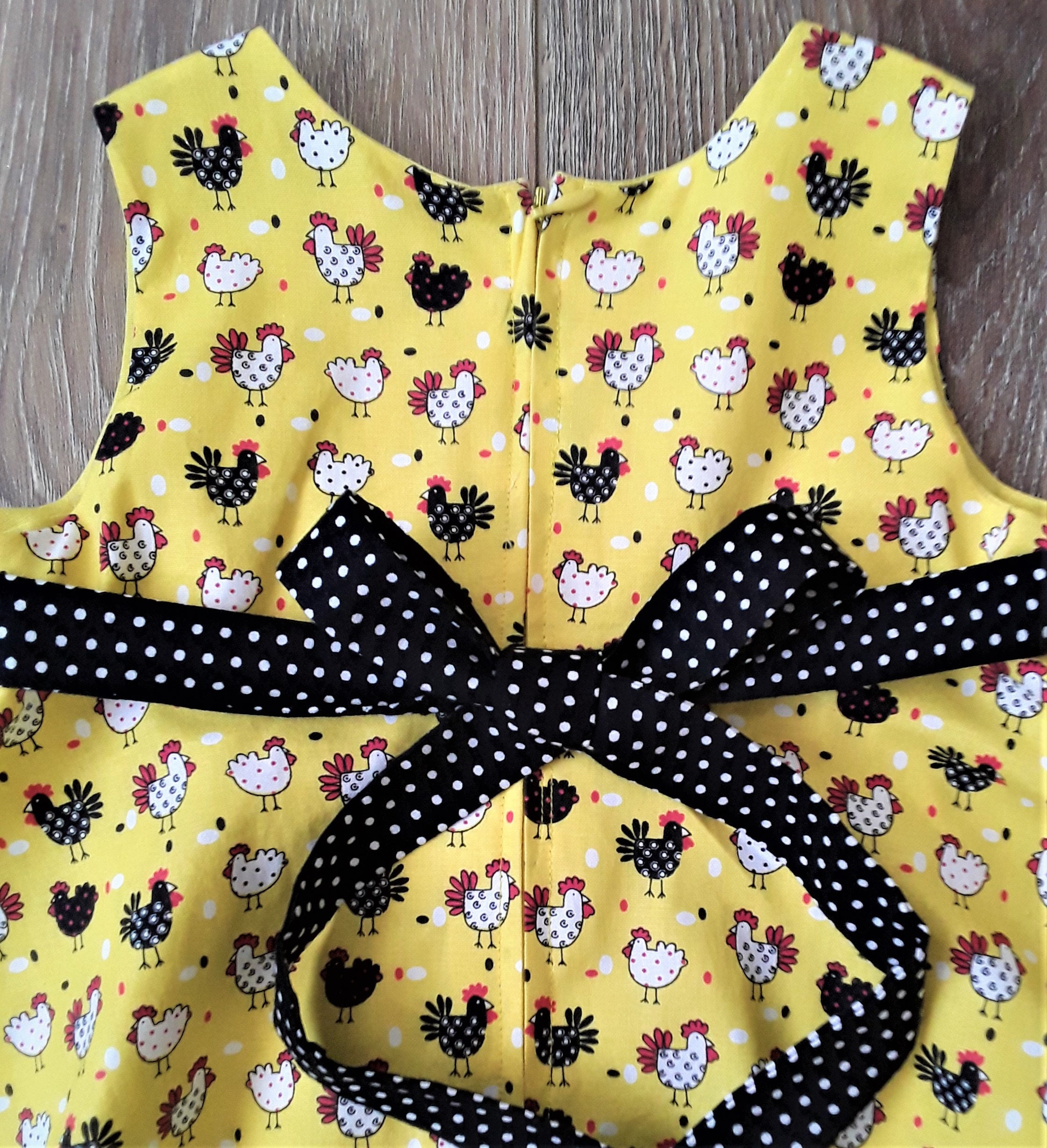 Yellow Chicken Dress With Side Belts: Girls Size 18-24 Mo - Etsy