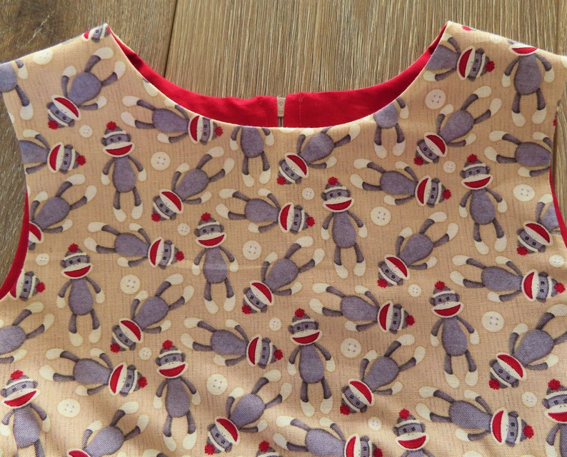 Sock Monkey Dess - 5 Yo | Girl's Dress With Monkeys | Back to School ...