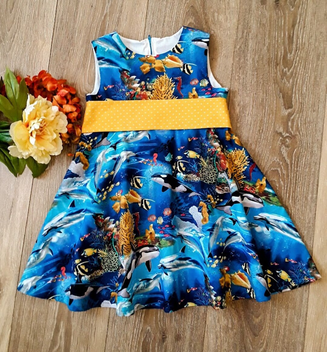 Sea Life Girls' Dress | Whale Dress | Dolphin Dress | Back to School ...