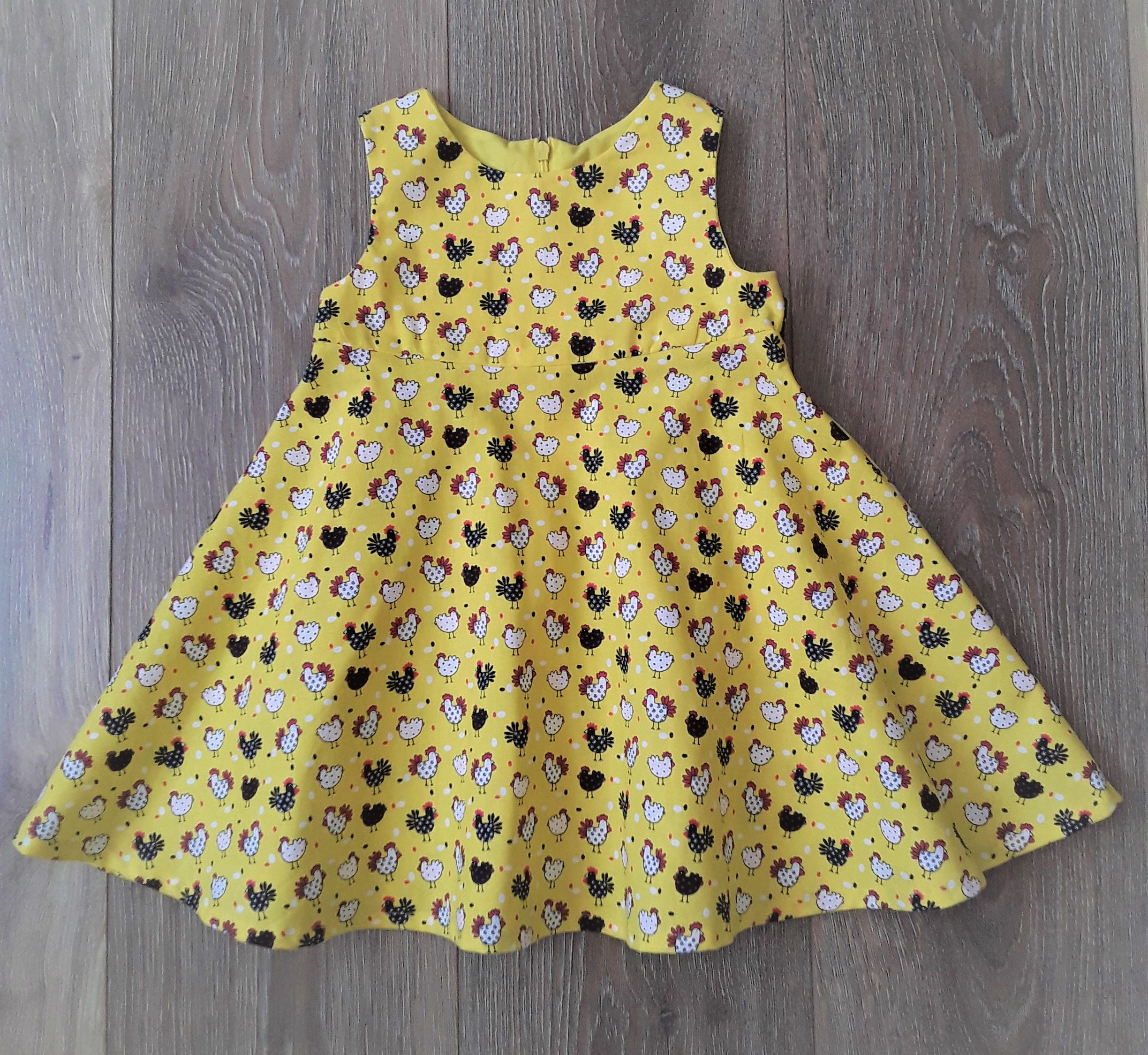 Yellow Chicken Dress With Side Belts: Girls Size 18-24 Mo - Etsy
