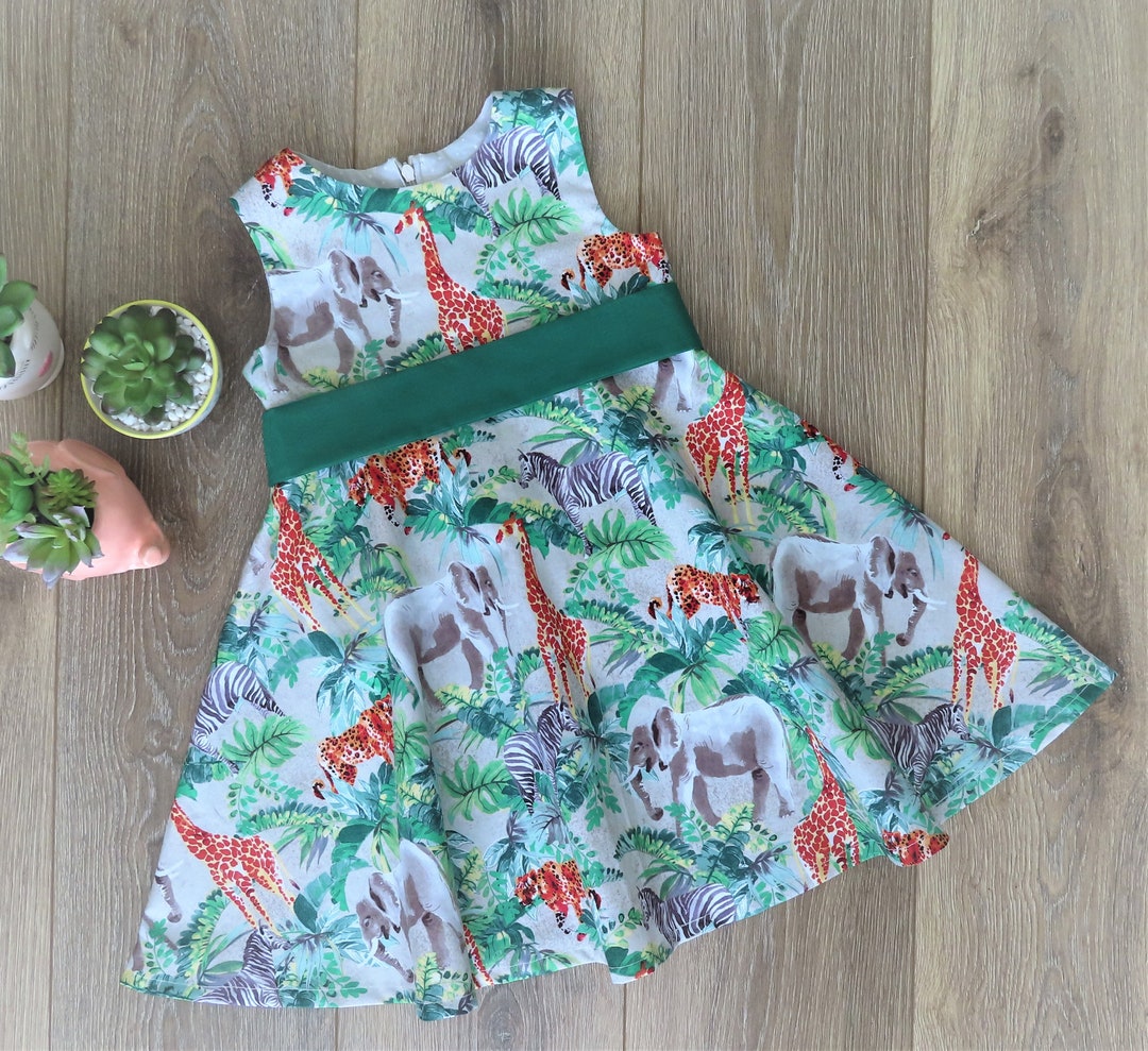 Girl's Safari Dress | Girls Giraffe Dress | Zebra Dress | First Day of ...