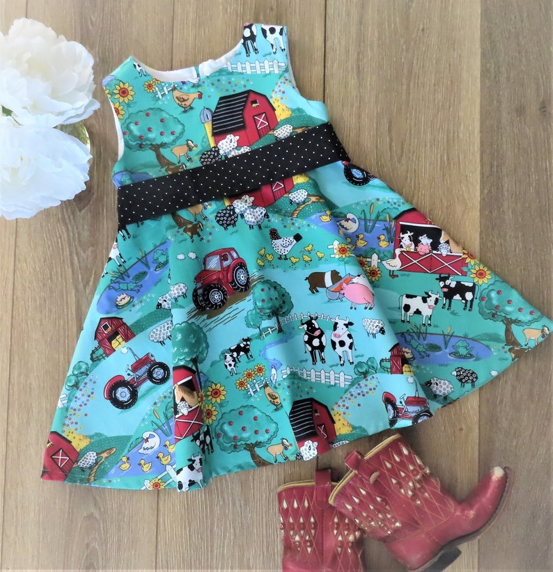 Li'l Farm Girl Tractor Dress | Farm Girl Dress | Ready to Ship - Etsy
