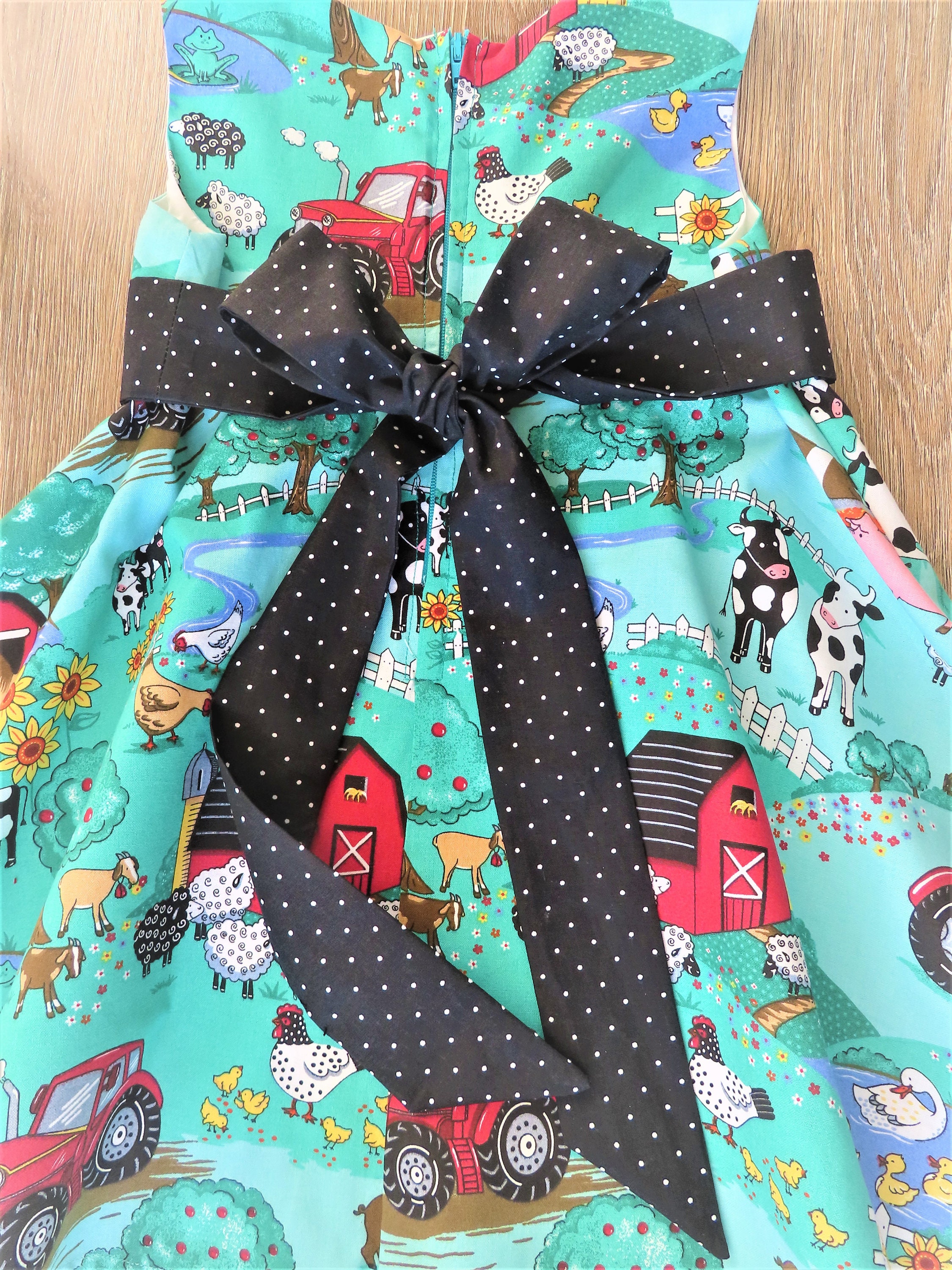 Li'l Farm Girl Tractor Dress Farm Girl Dress Ready to Ship - Etsy