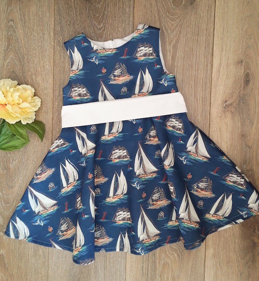 Child's Sailboat Dress | Girl's Sailboat Dress | Girl's Boating Dress ...