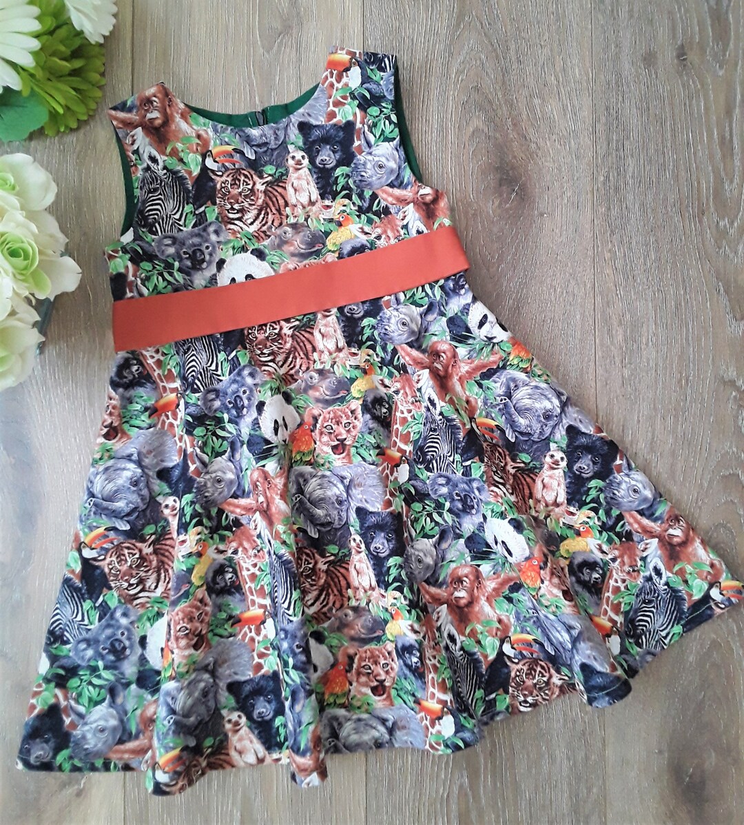 Wild Animal Zoo Dress | Girls Wild Animal Dress | Panda Dress | Ready ...