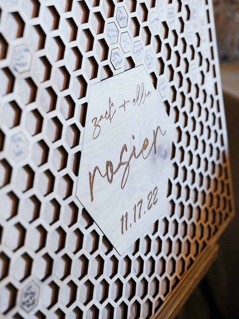 Wedding Guest Book Alternative Guest Book Hexagon Sign - Etsy