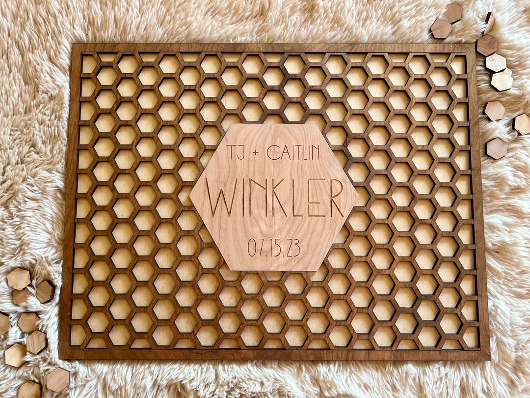 Alternative Guest Book, Wedding Guest Book, Hexagon Sign, Bumble ...