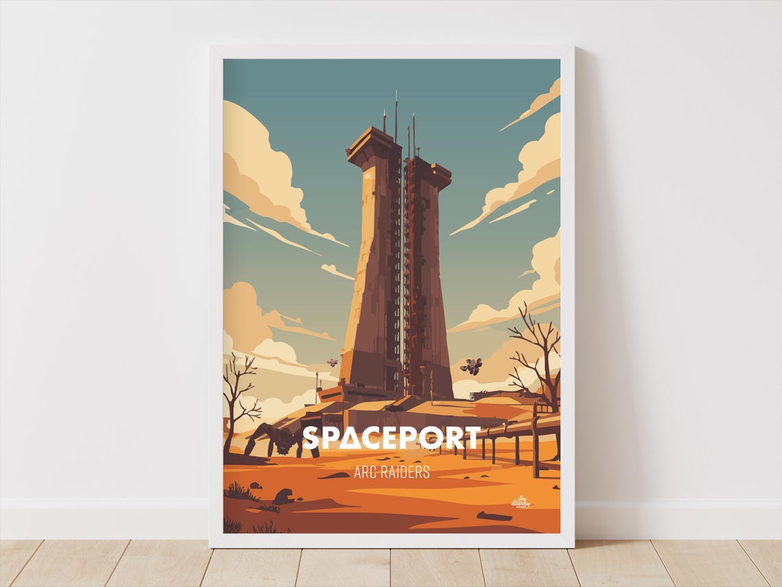 Spaceport Arc Raiders Map Travel Print | Wall Art | Gift Gamer Present ...