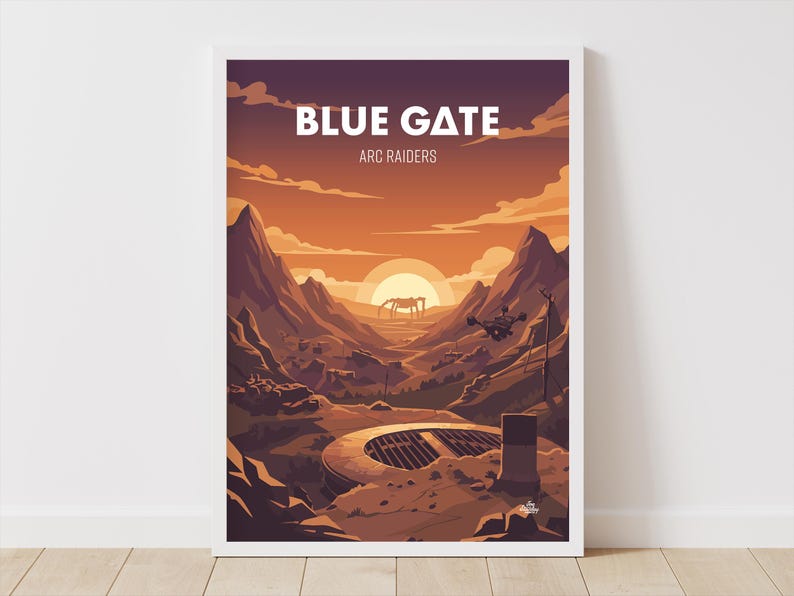 Blue Gate Arc Raiders Map Travel Print | Wall Art | Gift Gamer Present ...
