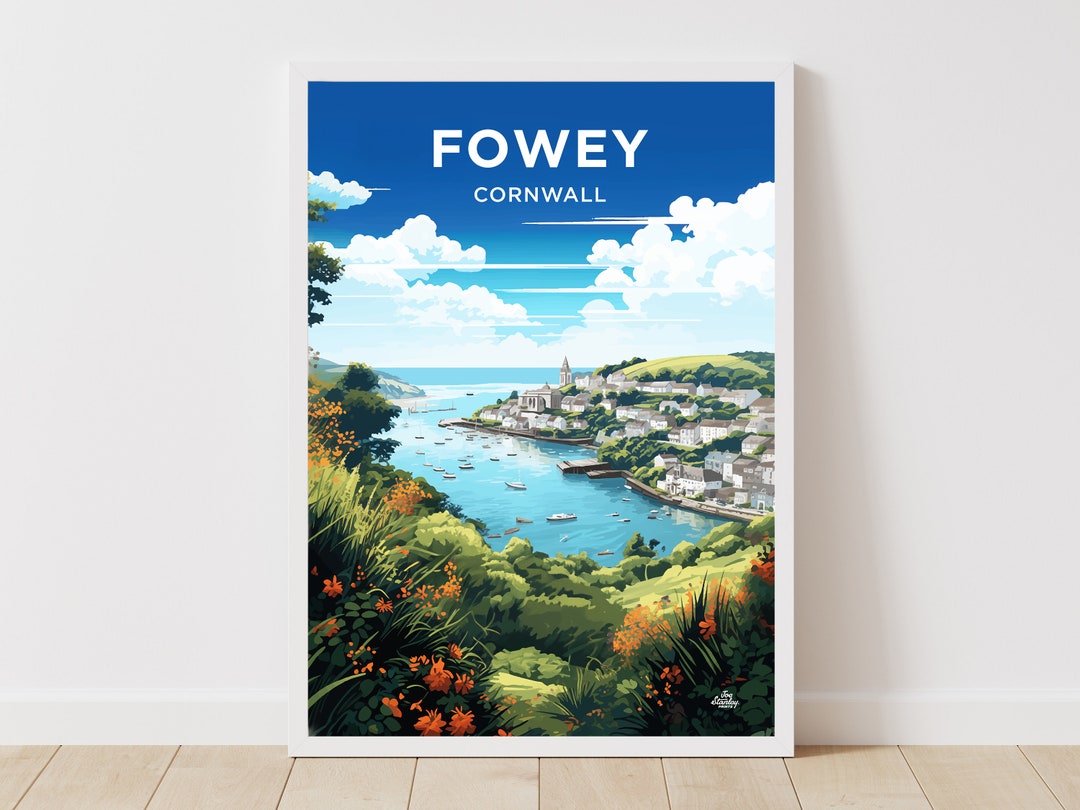 Fowey Travel Print | Wall Art | Fowey Wall Hanging Home Décor Fowey ...