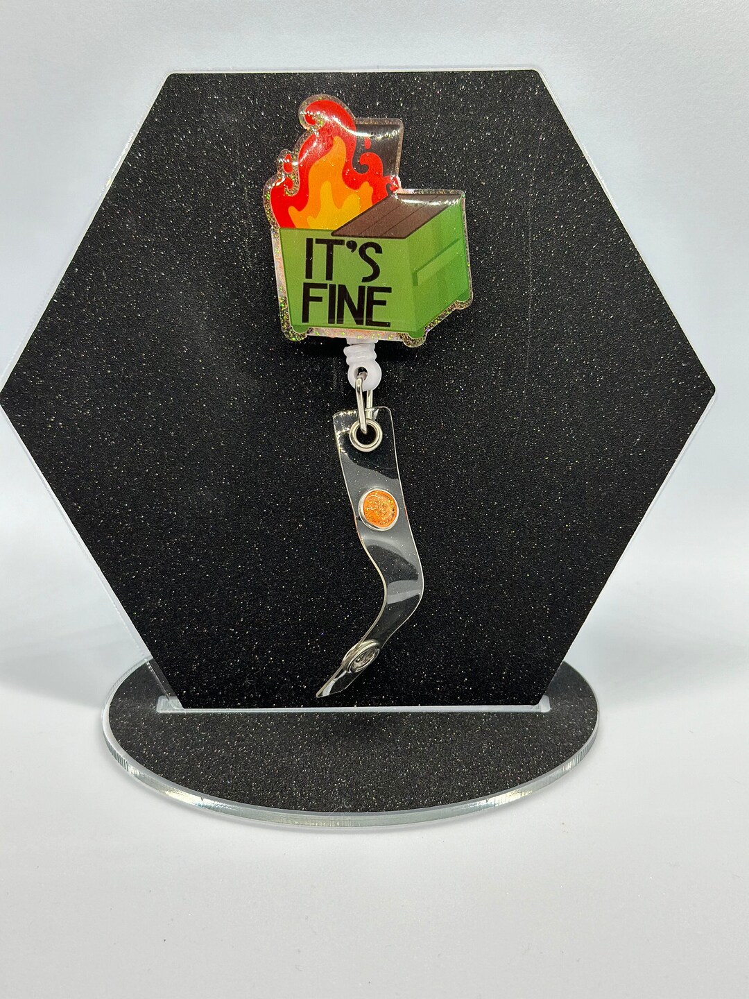 It's Fine Dumpster Fire, ID Holder, Retractable Reel, Gifts for Nurses ...