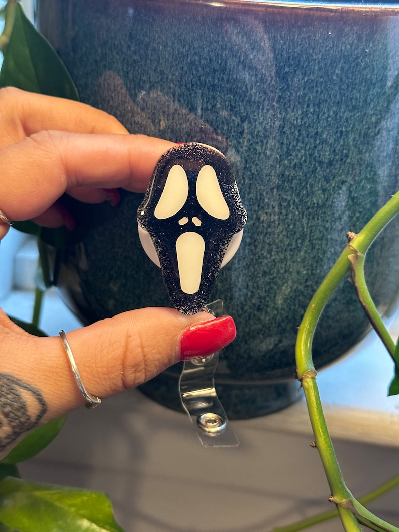 Scary Face, ID Holder, Retractable Reel, Gifts for Nurses, Healthcare ...