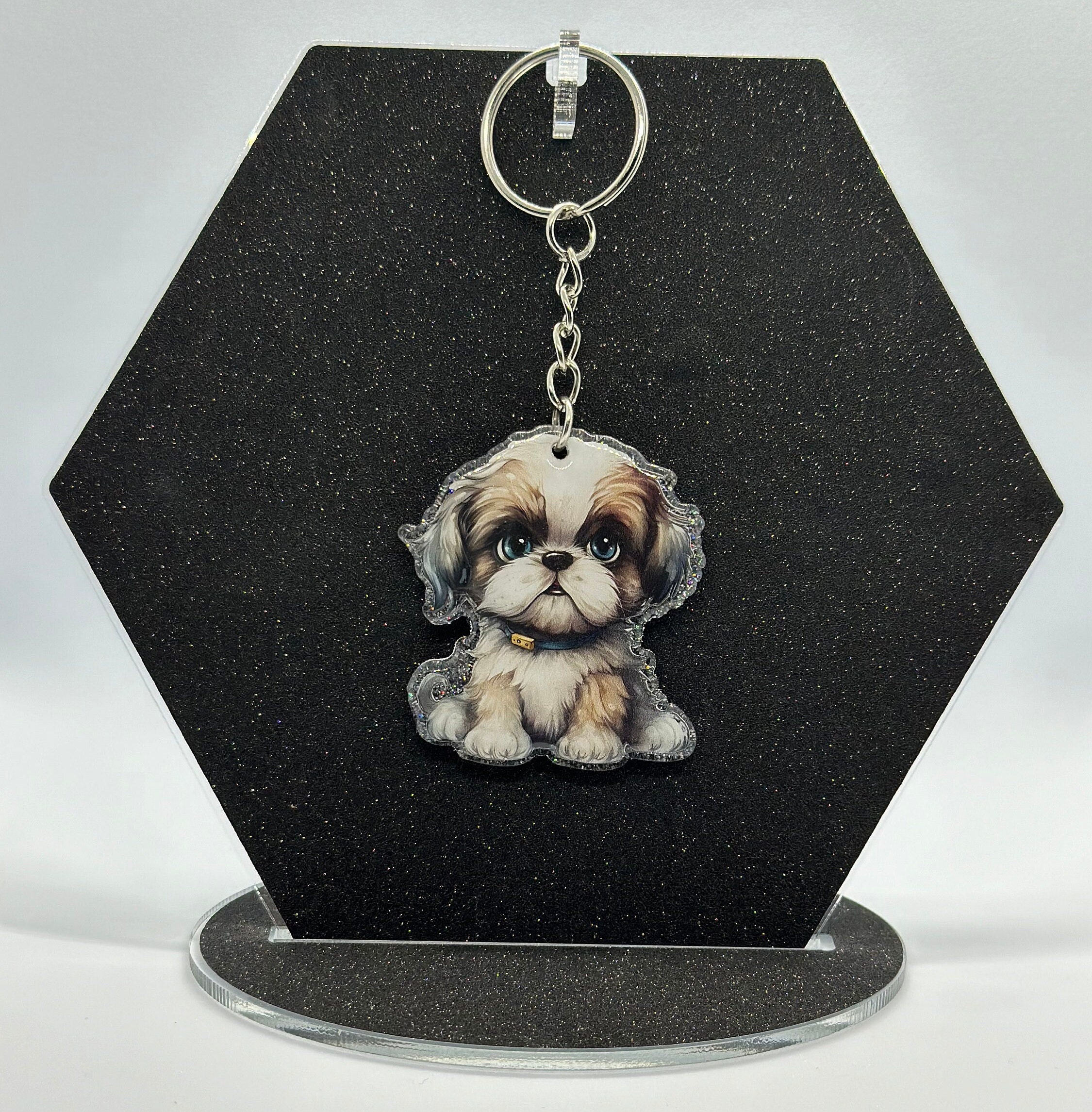 Shih Tzu, Cute Acrylic Puppy Keychain, Gifts for Animal Lovers, Dog ...