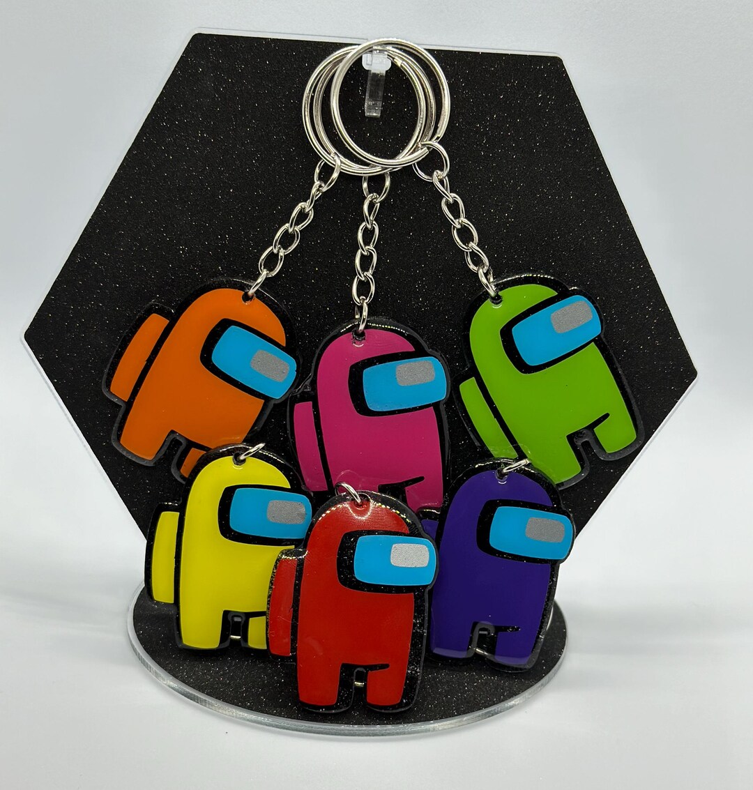 Among Us Keychain: Acrylic Glitter Backpack Accessory - Etsy