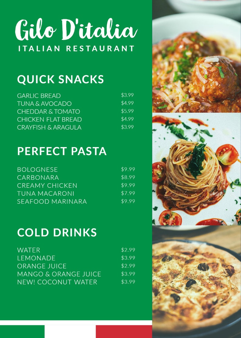 Restaurant Menu Design Menu Design For Restaurant Drink Menu Menu Template Restaurant Menu 