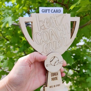 Laser SVG Cut File Baseball Coach Award // Sports Trophy Coach Teacher ...