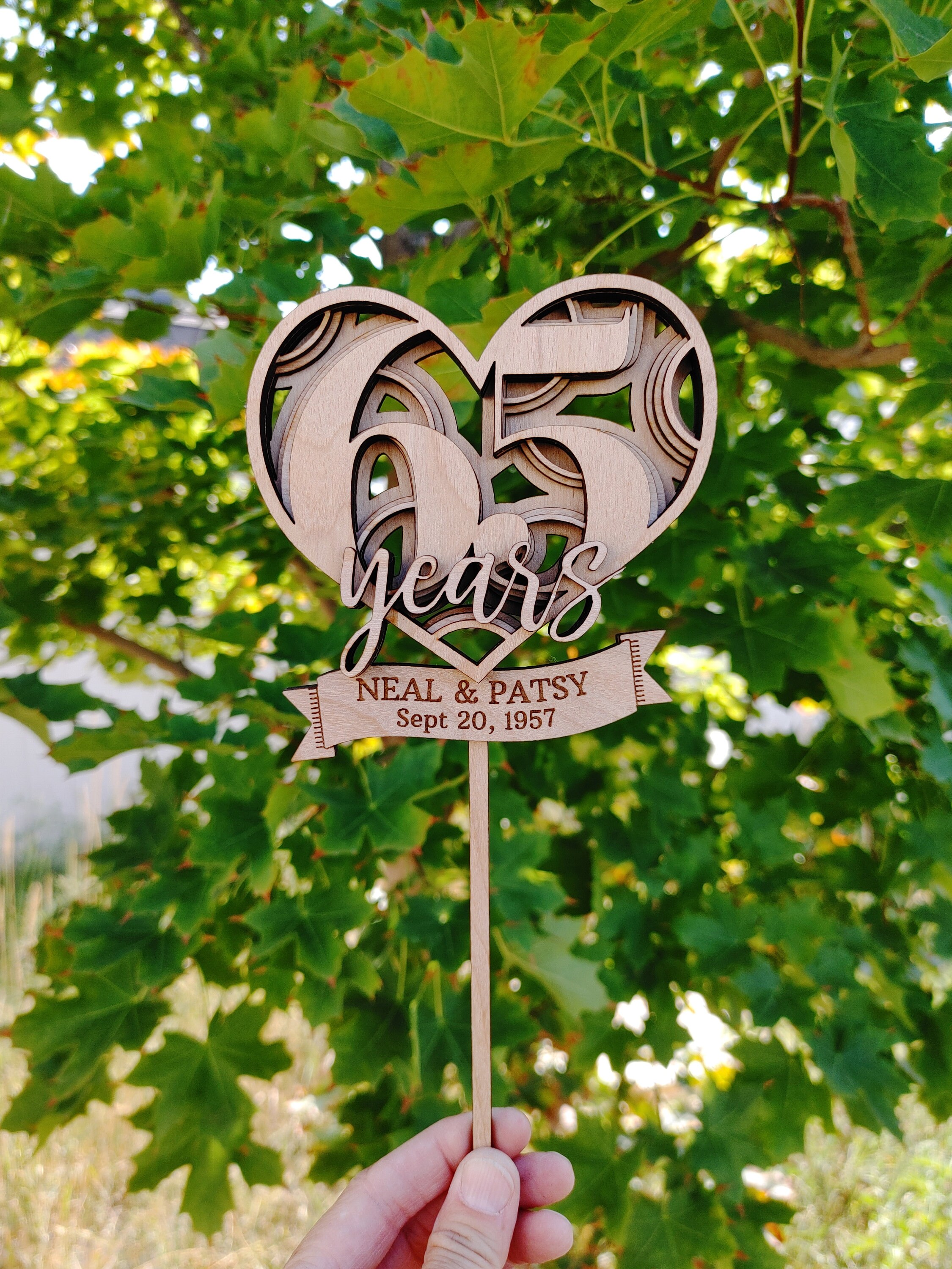 Laser SVG Cut File 40th 50th 60th 65th Anniversary Cake Topper // Happy ...