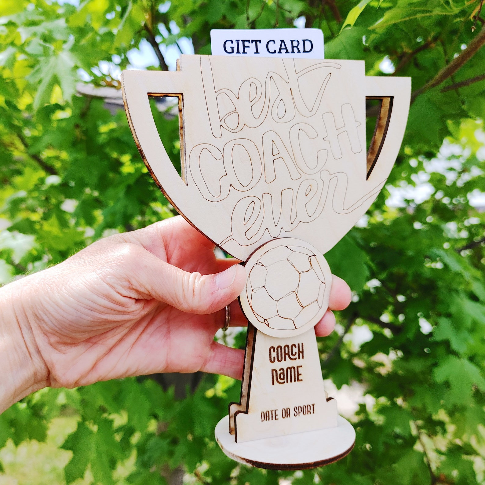 Laser SVG Cut File Soccer Coach Award // Sports Trophy // - Etsy