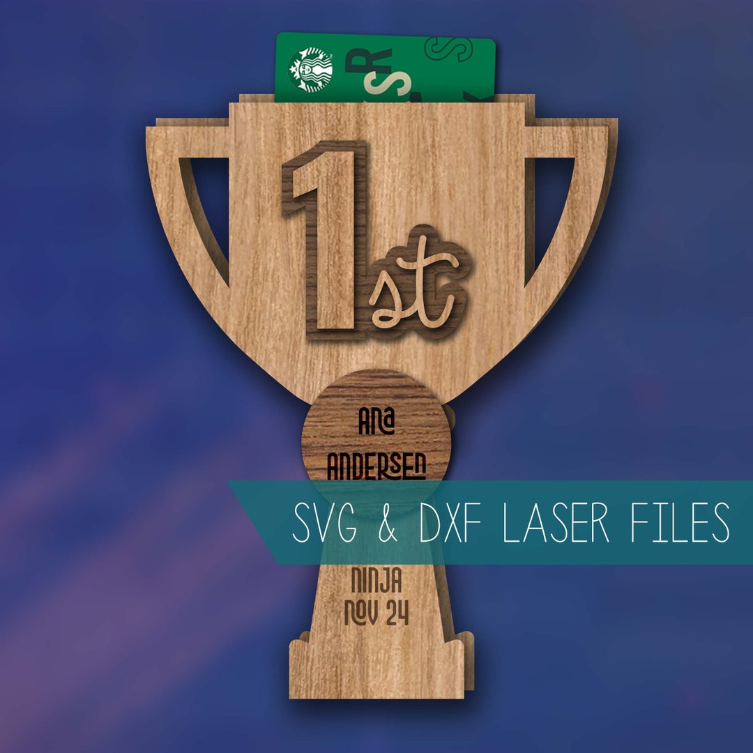 1st 2nd 3rd Place Trophy Gift Card Holder Laser Cut File – DIY Award ...