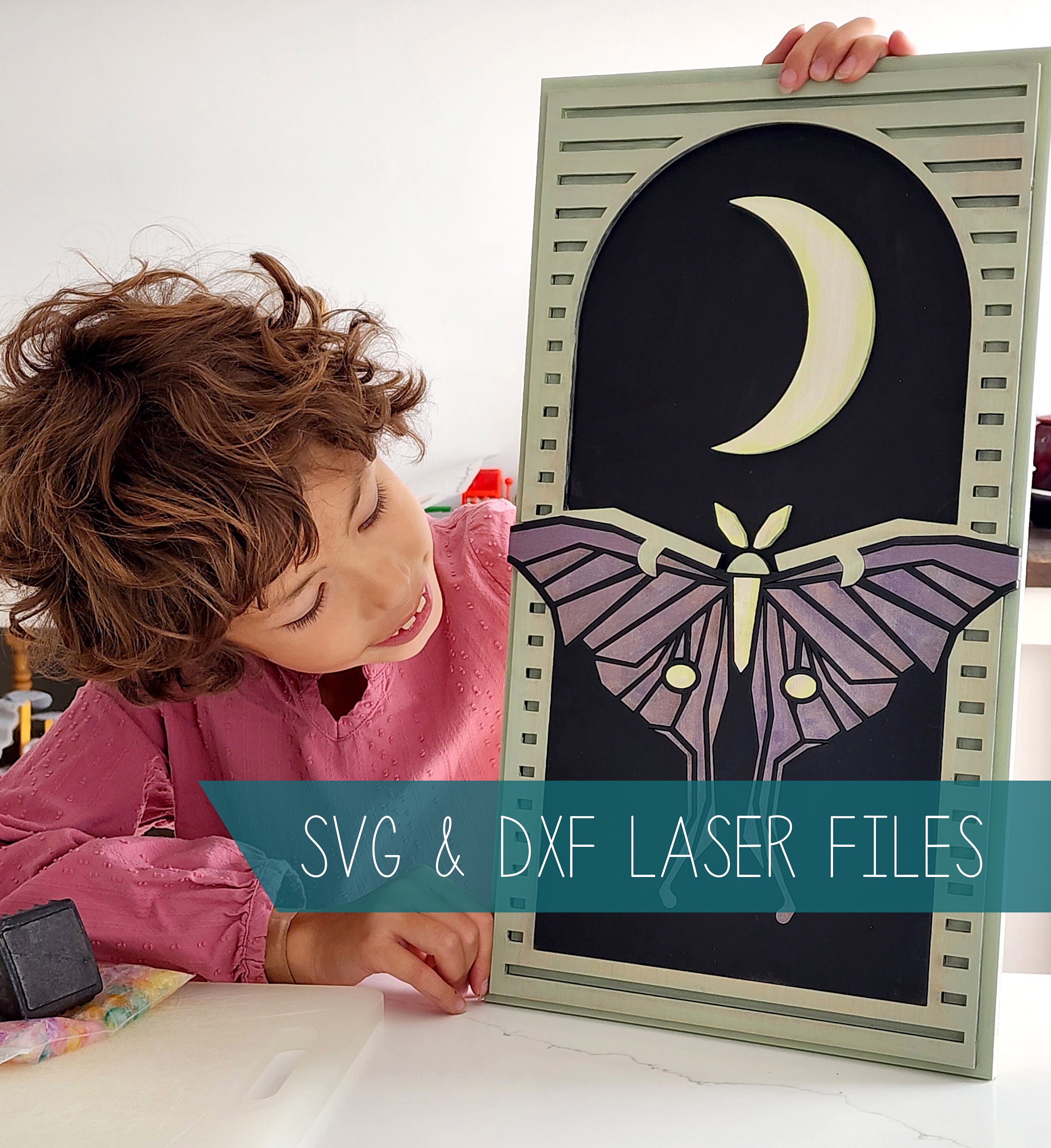Moth Wall Decor Wood Sign Pattern // Laser SVG Cut File // Tall Skinny ...