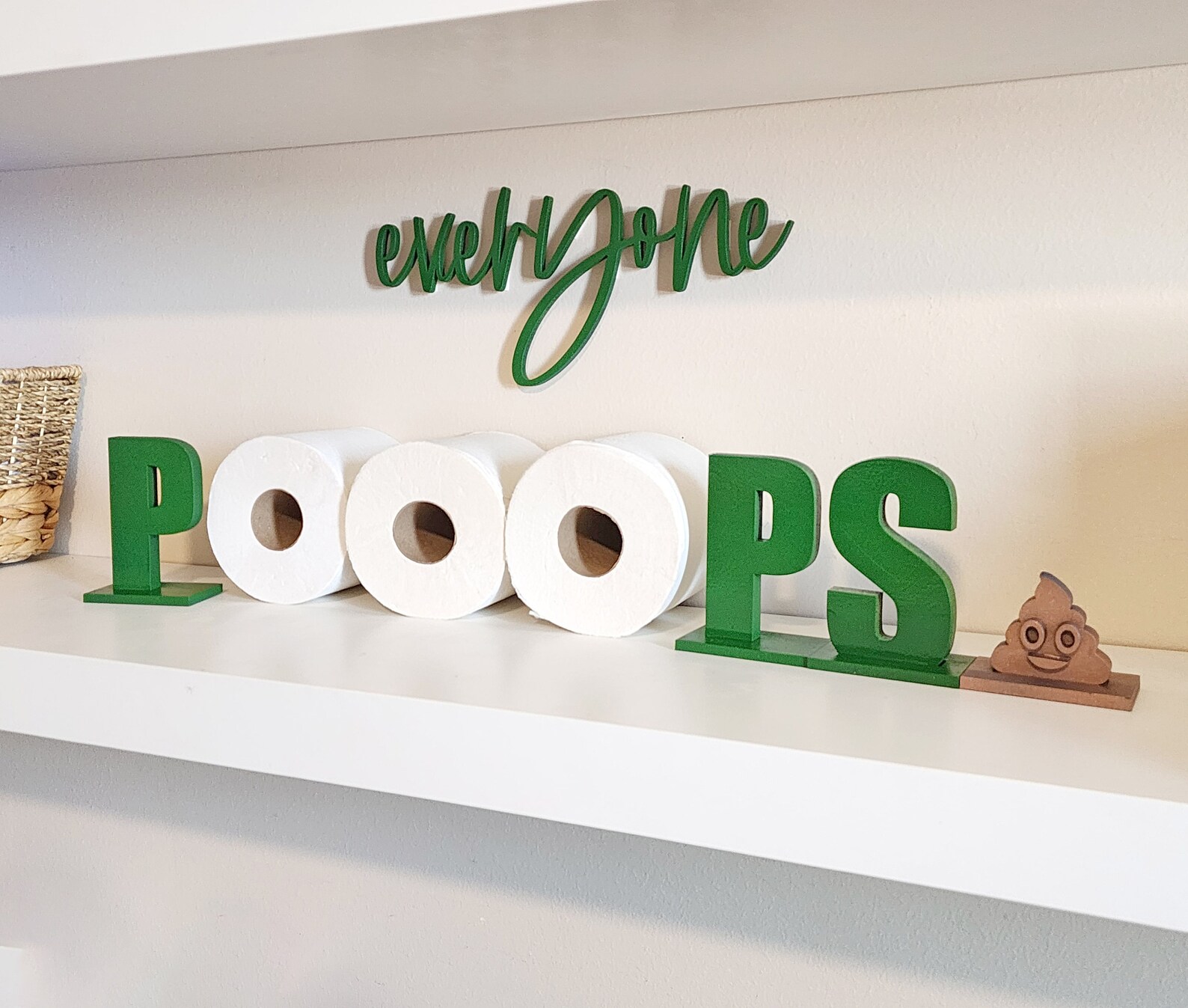 Funny Bathroom Sign Laser SVG Cut File // Everyone Poops // White ...