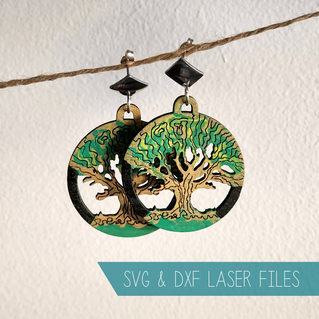 Tree of Life Holistic Earrings // Laser SVG File // Woman Teen Girl ...