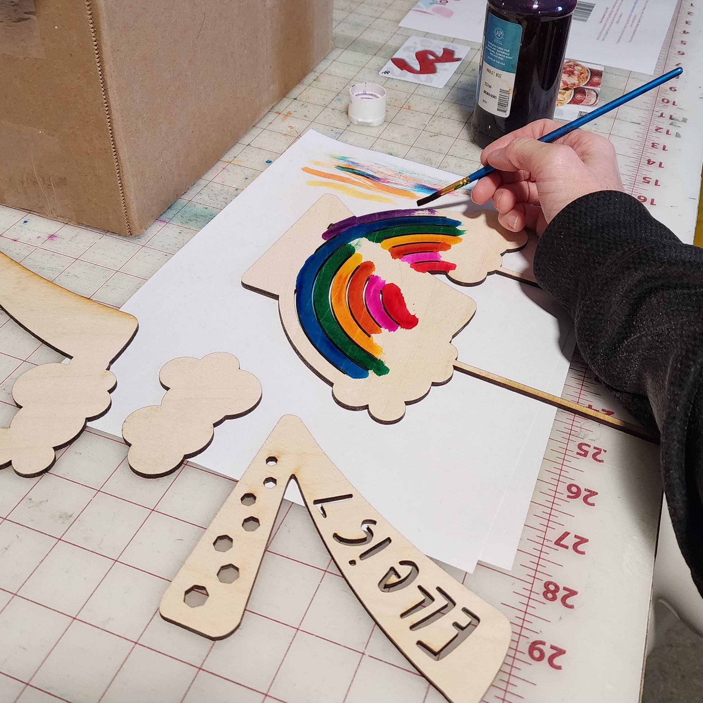 7th Birthday Cake Topper // Laser Cut File // Rainbow and Clouds ...
