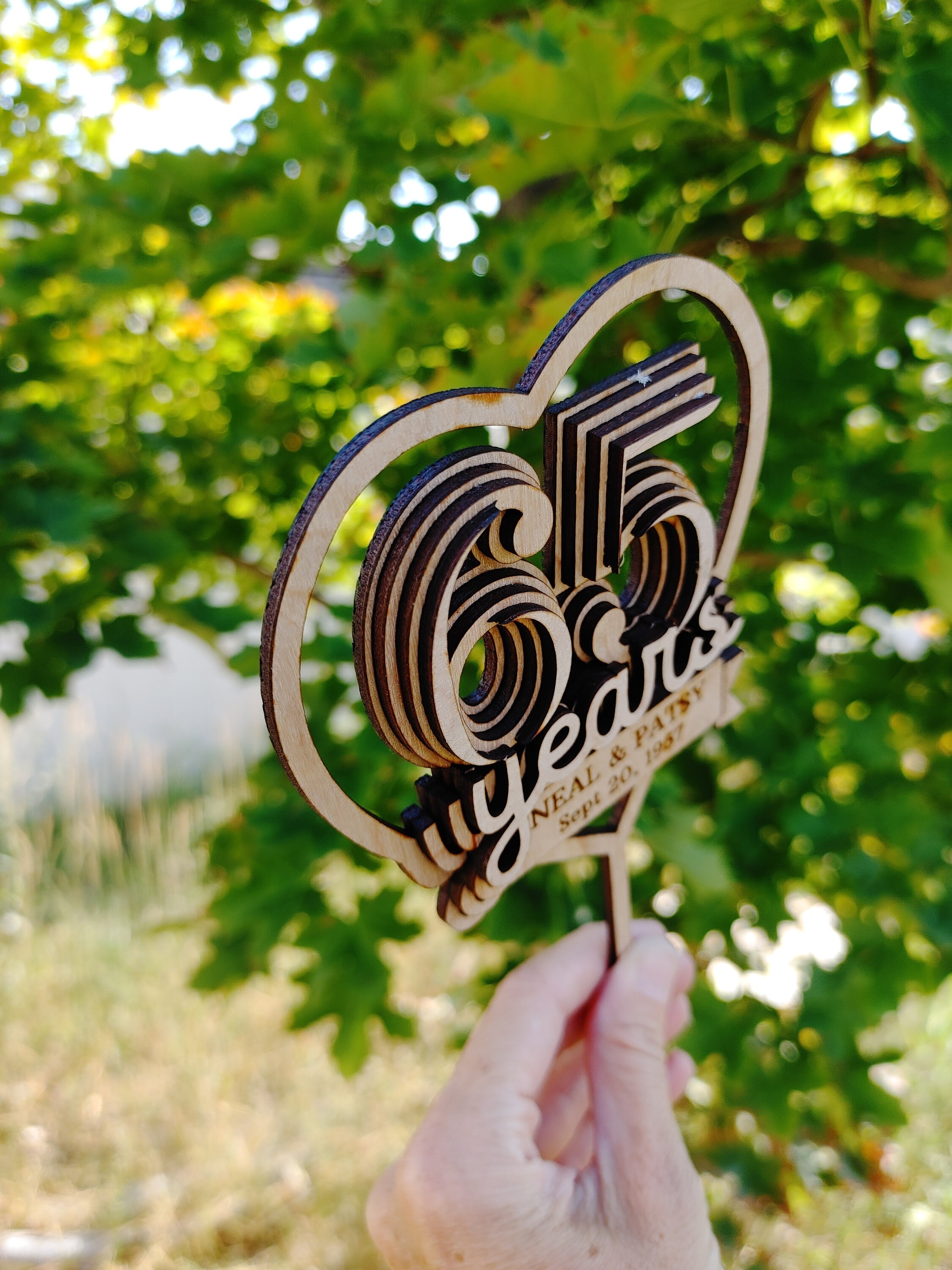 Laser SVG Cut File 65th Anniversary Cake Topper // Happy Anniversary ...