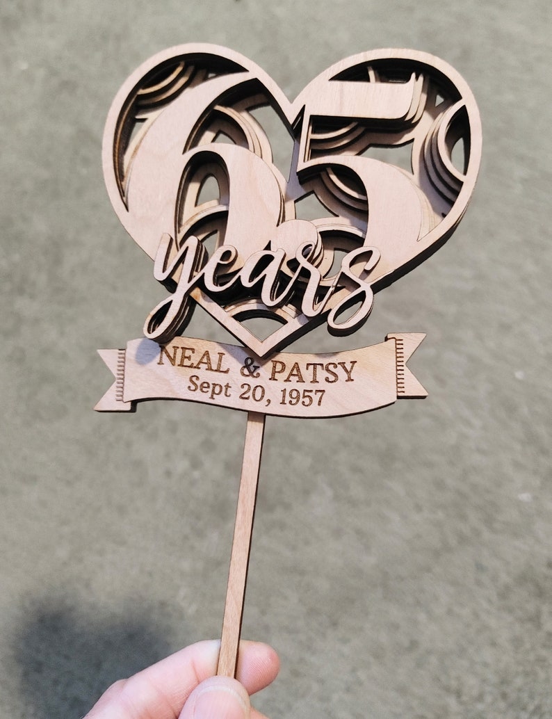 Laser SVG Cut File 20th 30th 40th 50th Birthday Anniversary Cake Topper ...
