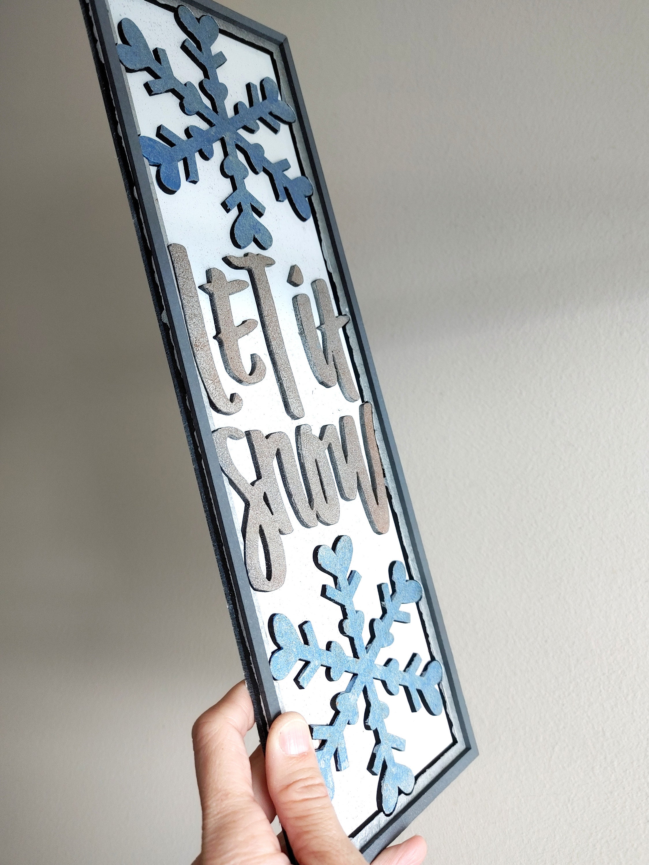 Easy Christmas Sign - Laser SVG Cut File // Let It Snow Porch Shelf ...