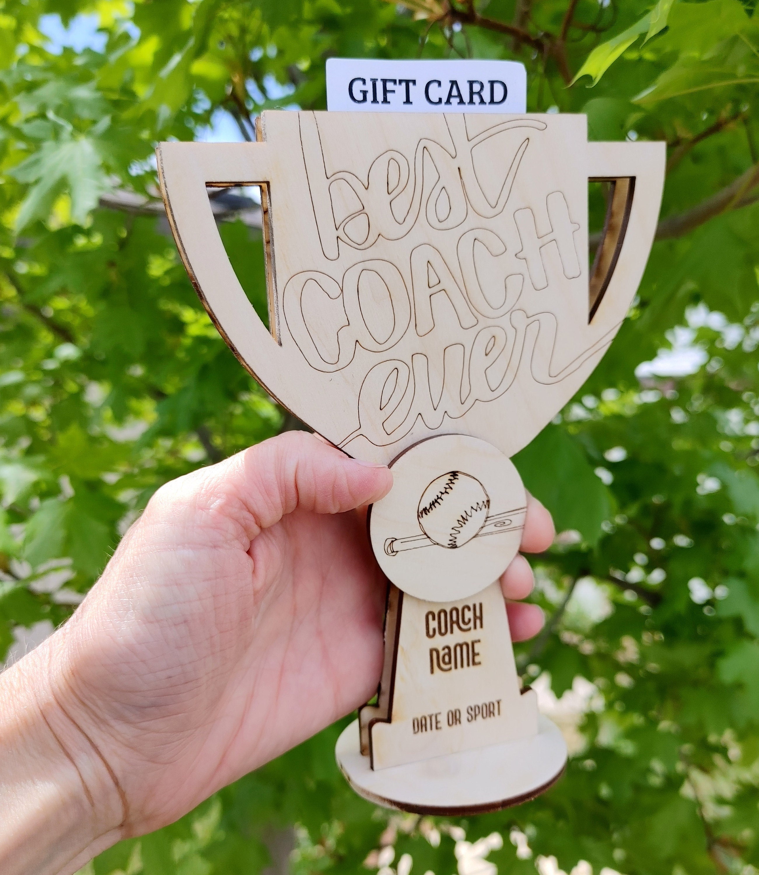 Laser SVG Cut File Baseball Coach Award // Sports Trophy Coach - Etsy