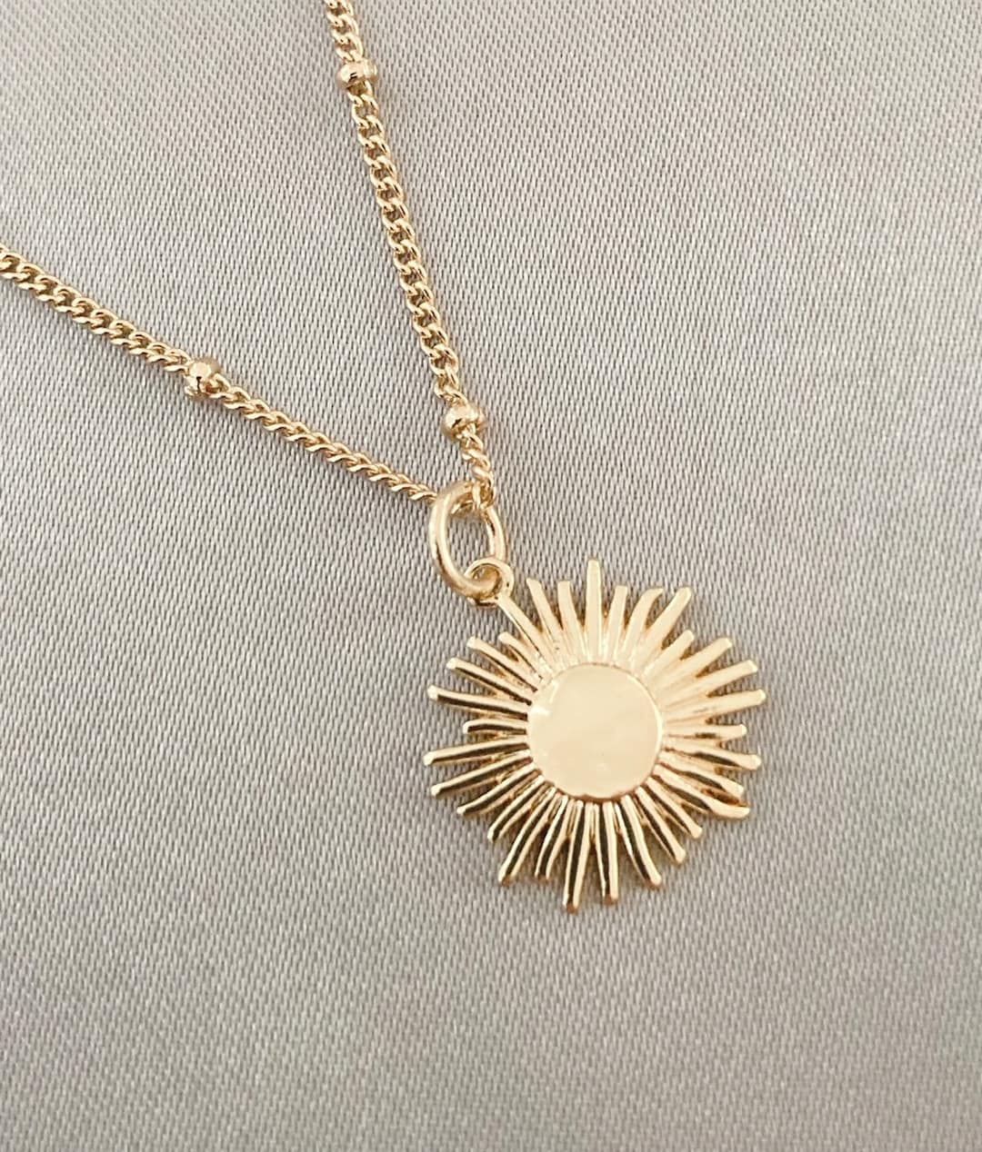 Sun Pendant Necklace: Celestial Satellite Chain, Choice of Colours - Etsy