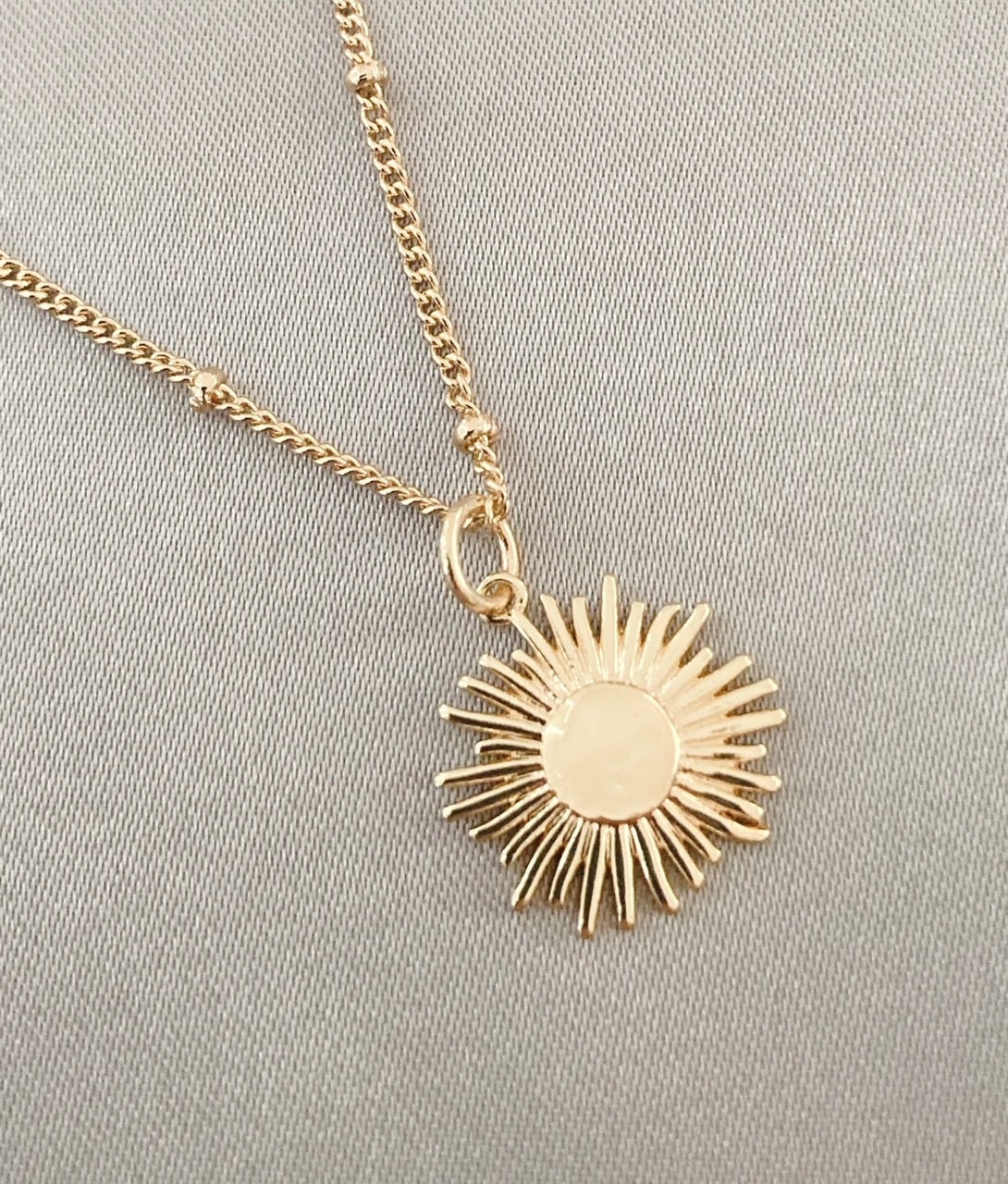 14K Gold Sun Pendant Gold Filled Pendant Satellite Chain - Etsy
