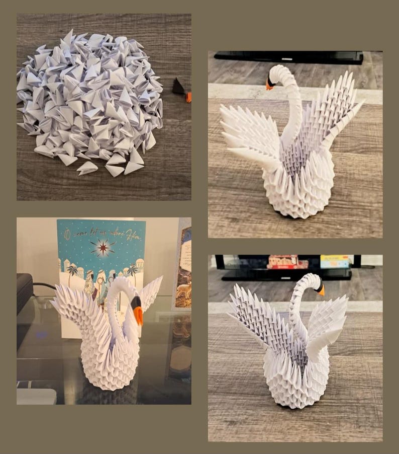 3D Origami Swan - Etsy