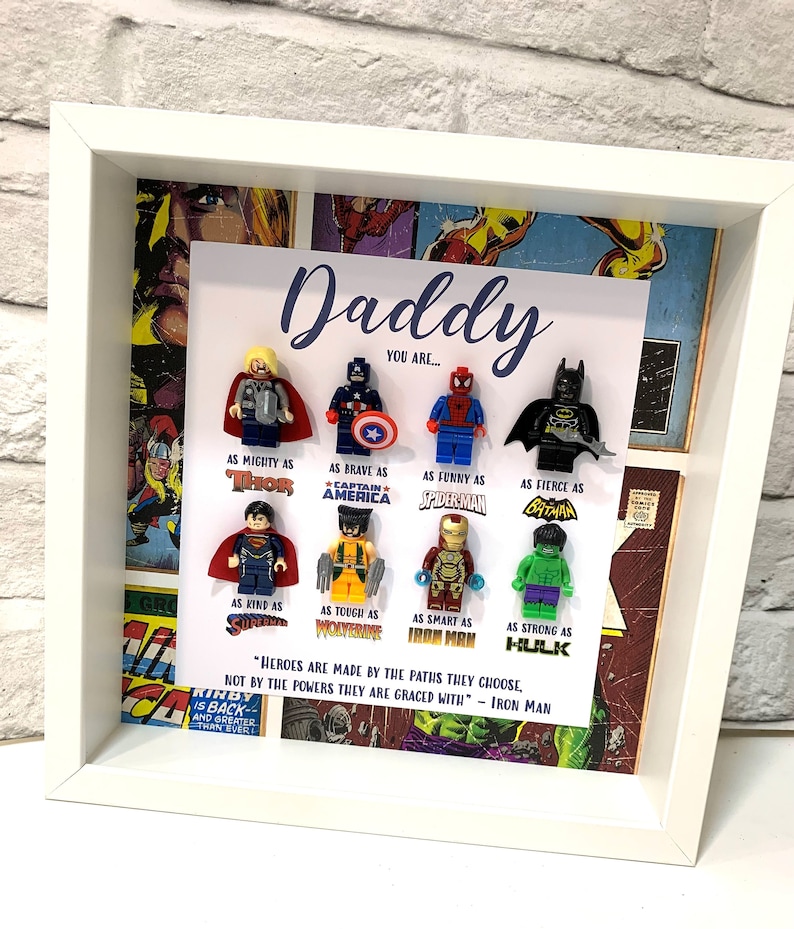 Personalised Daddy/dad Superhero Box Frame Personalised Frame - Etsy