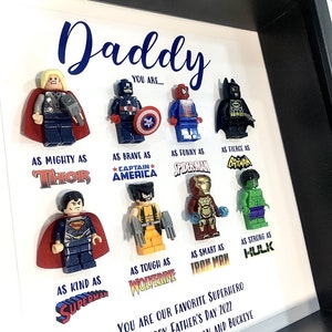 Personalised Daddy/dad Superhero Box Frame, Personalised Frame for Him ...