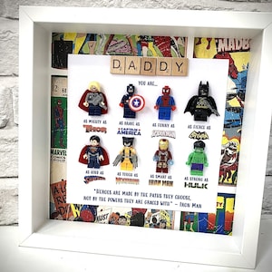Personalised Daddy/dad Superhero Box Frame, Personalised Frame for Him ...