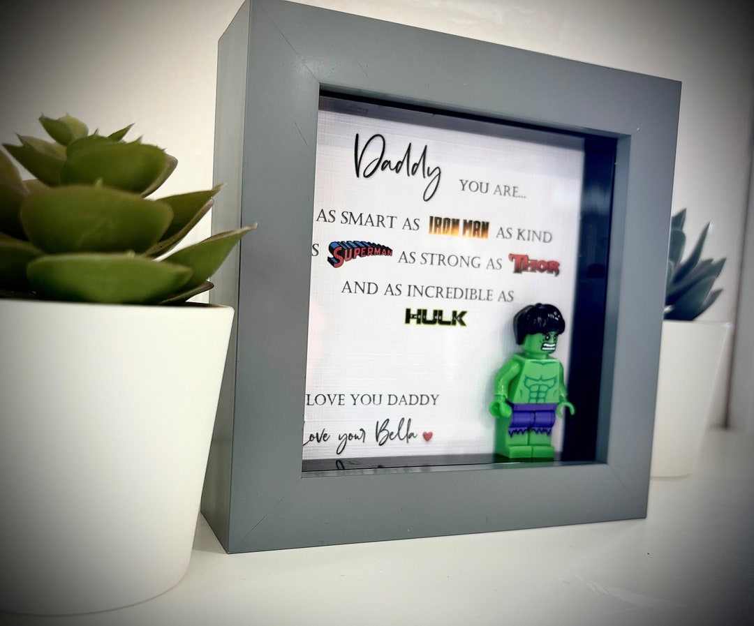 Personalised Dad Superhero Box Frame, Personalised Frame for Him ...