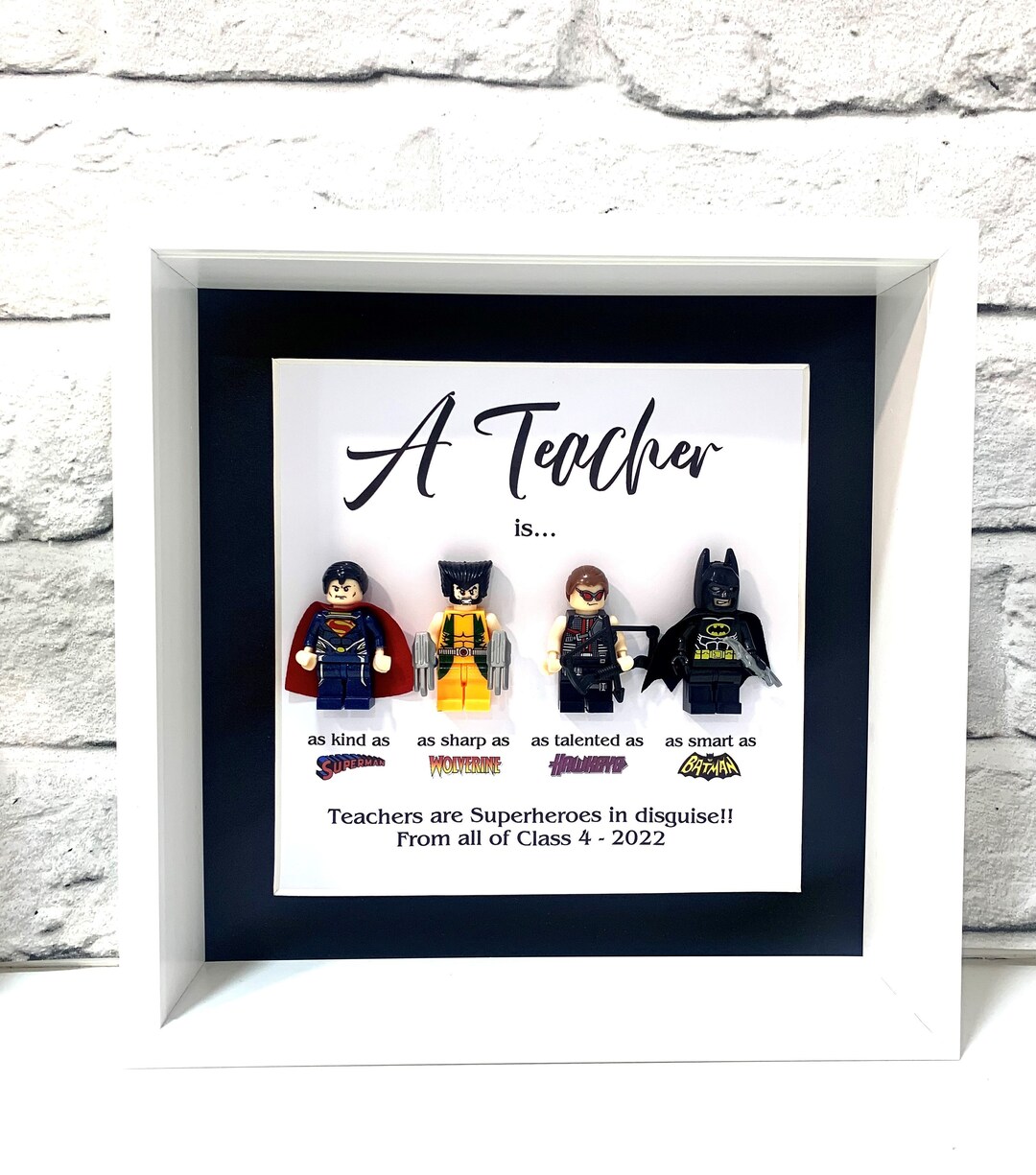 Personalised Superhero Teacher End of Term Gift Box Frame - Etsy