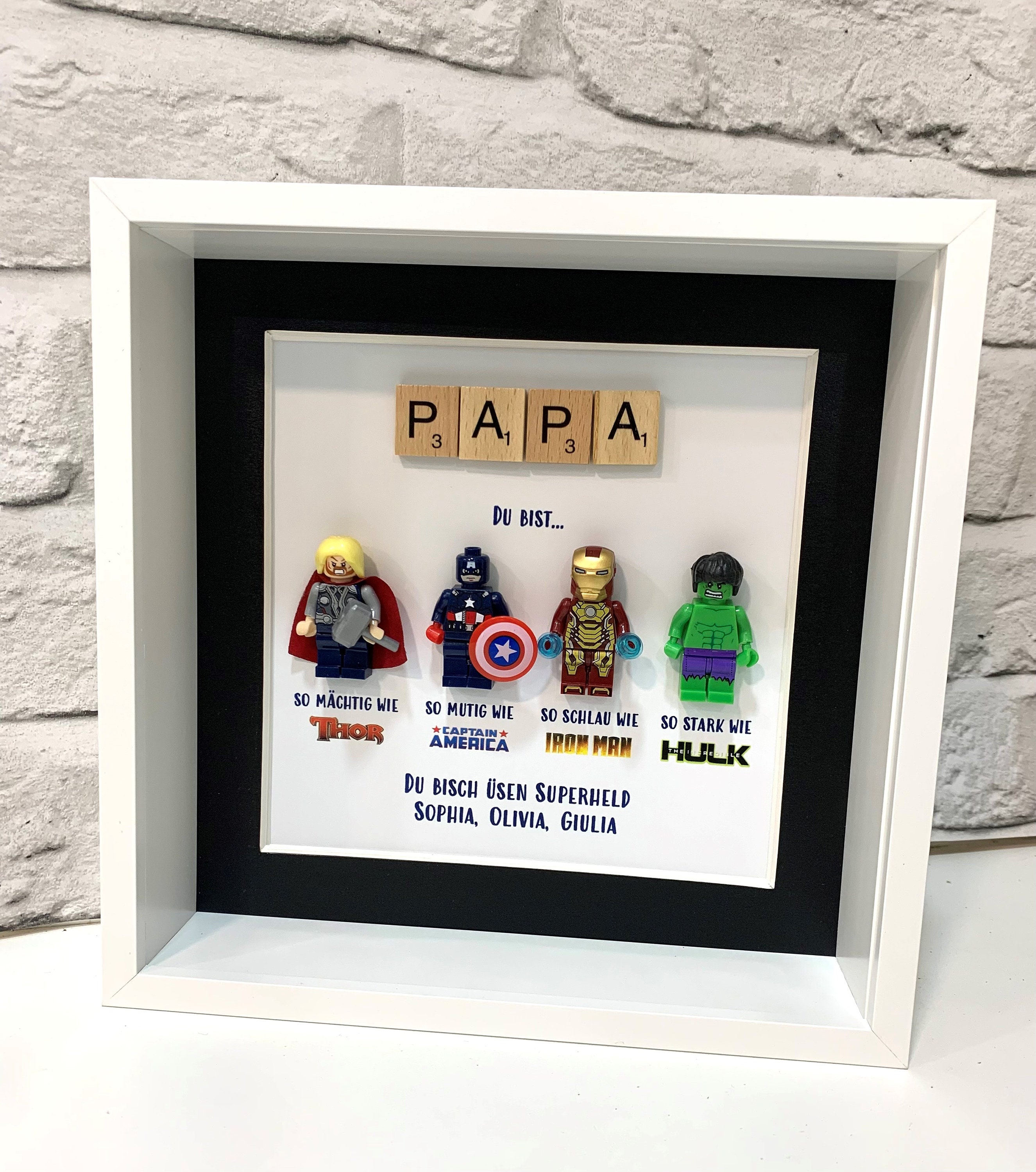 Personalised Papa/dad Superhero Box Frame Personalised Frame | Etsy UK