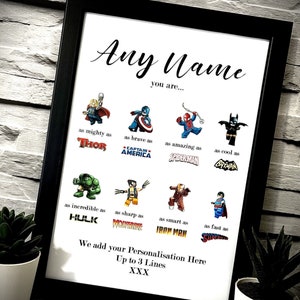 End of Term Teacher Thank You Gift, Superhero Personalised Print ...