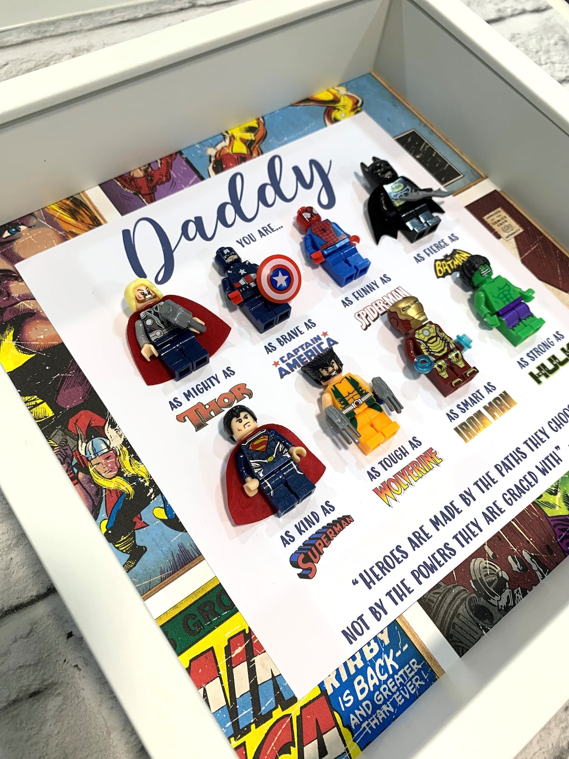 Personalised Daddy/dad Superhero Box Frame Personalised Frame - Etsy