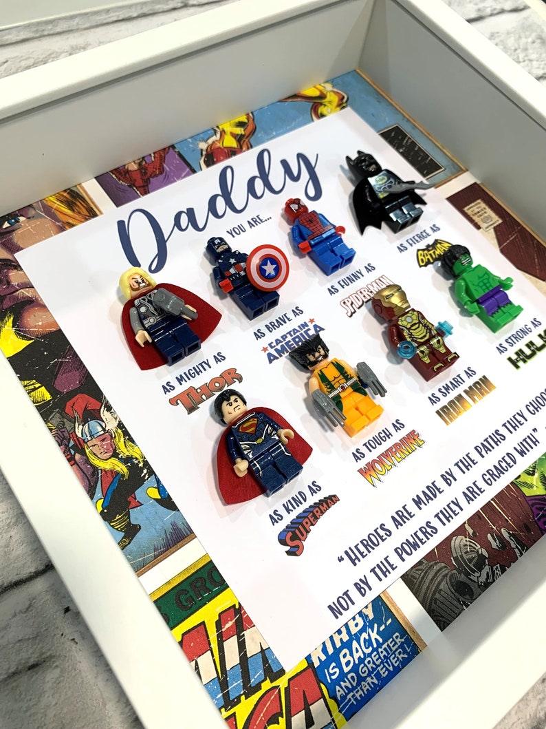 Personalised Daddy/dad Superhero Box Frame Personalised Frame - Etsy