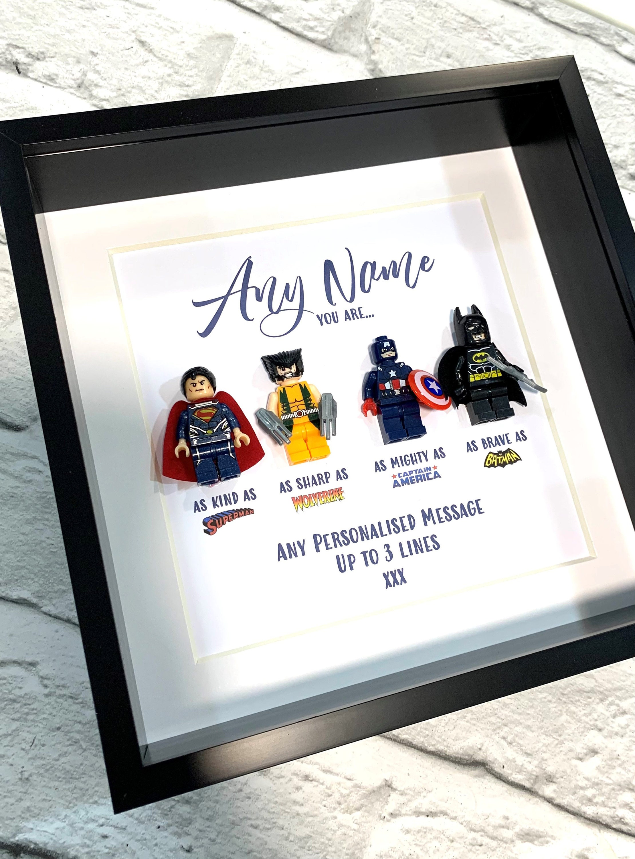 Personalised Daddy/dad Superhero Box Frame, Personalised Frame for Him ...