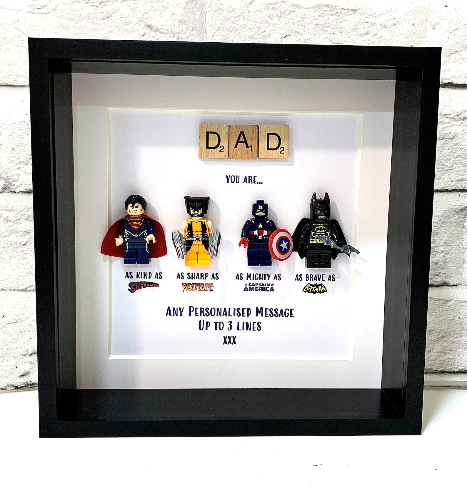 Personalised Papa/dad Superhero Box Frame Personalised Frame - Etsy